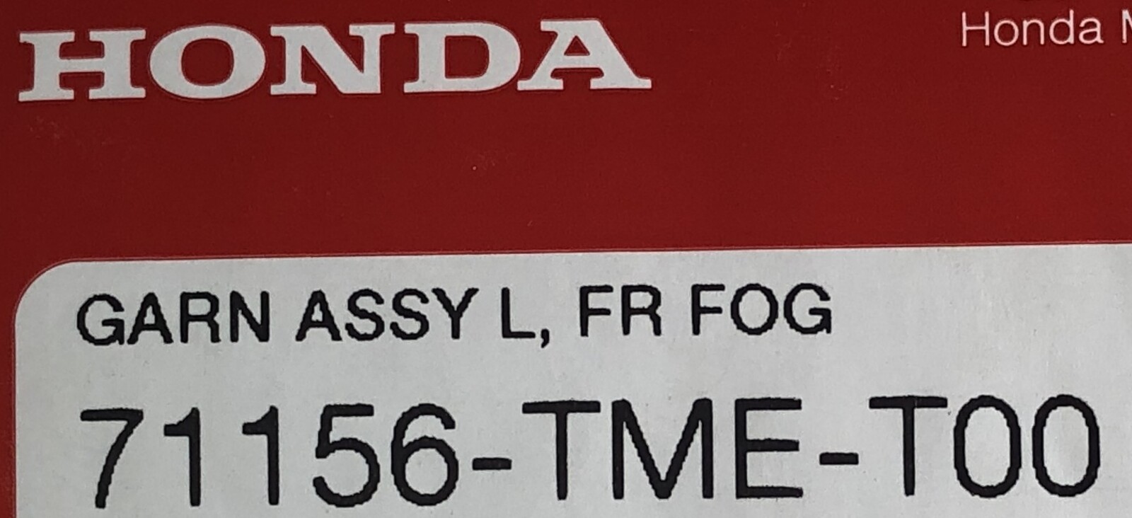 GARN ASSY L FR FO - Honda