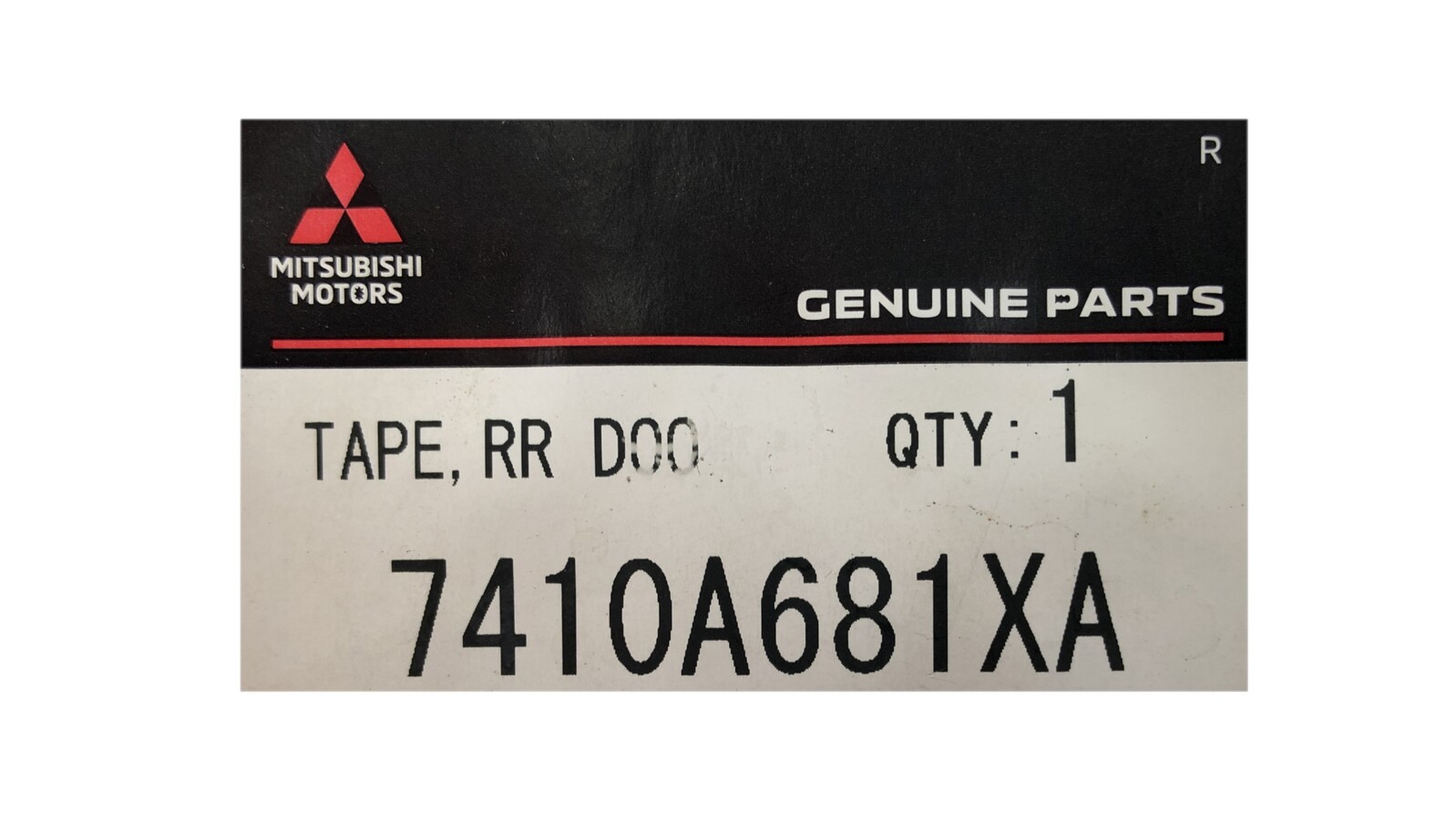 TAPE-RR DOOR SASH-LH BLACK - Mitsubishi