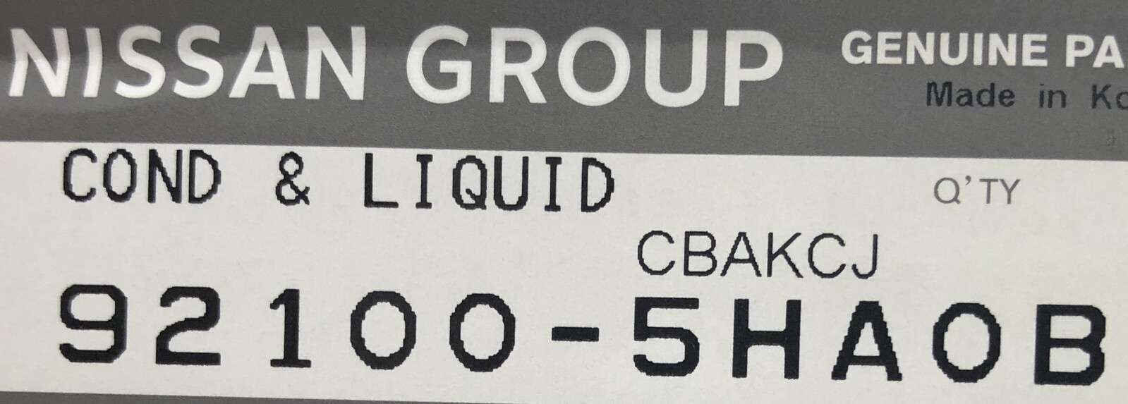 CONDENSER & LIQUID TANK ASSY - Nissan