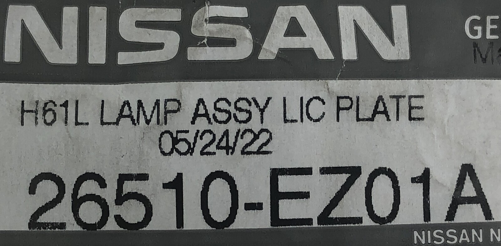 LICENSE PLATE LAMP ASSY - Nissan