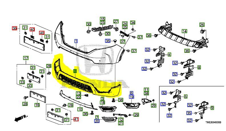 Genuine Honda CR-V Front Lower Bumper